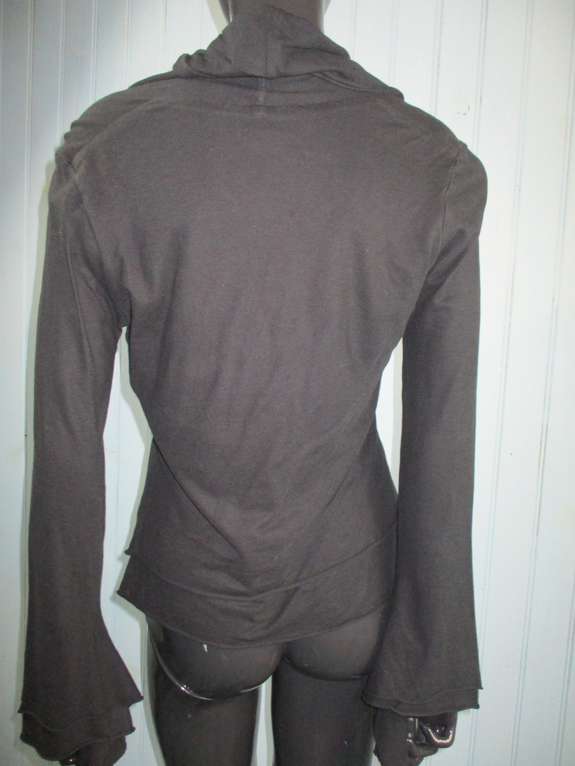 Retro Goth Top Black Long Ragged Sleeves. Gothic Top\retro Top\boho Top ...