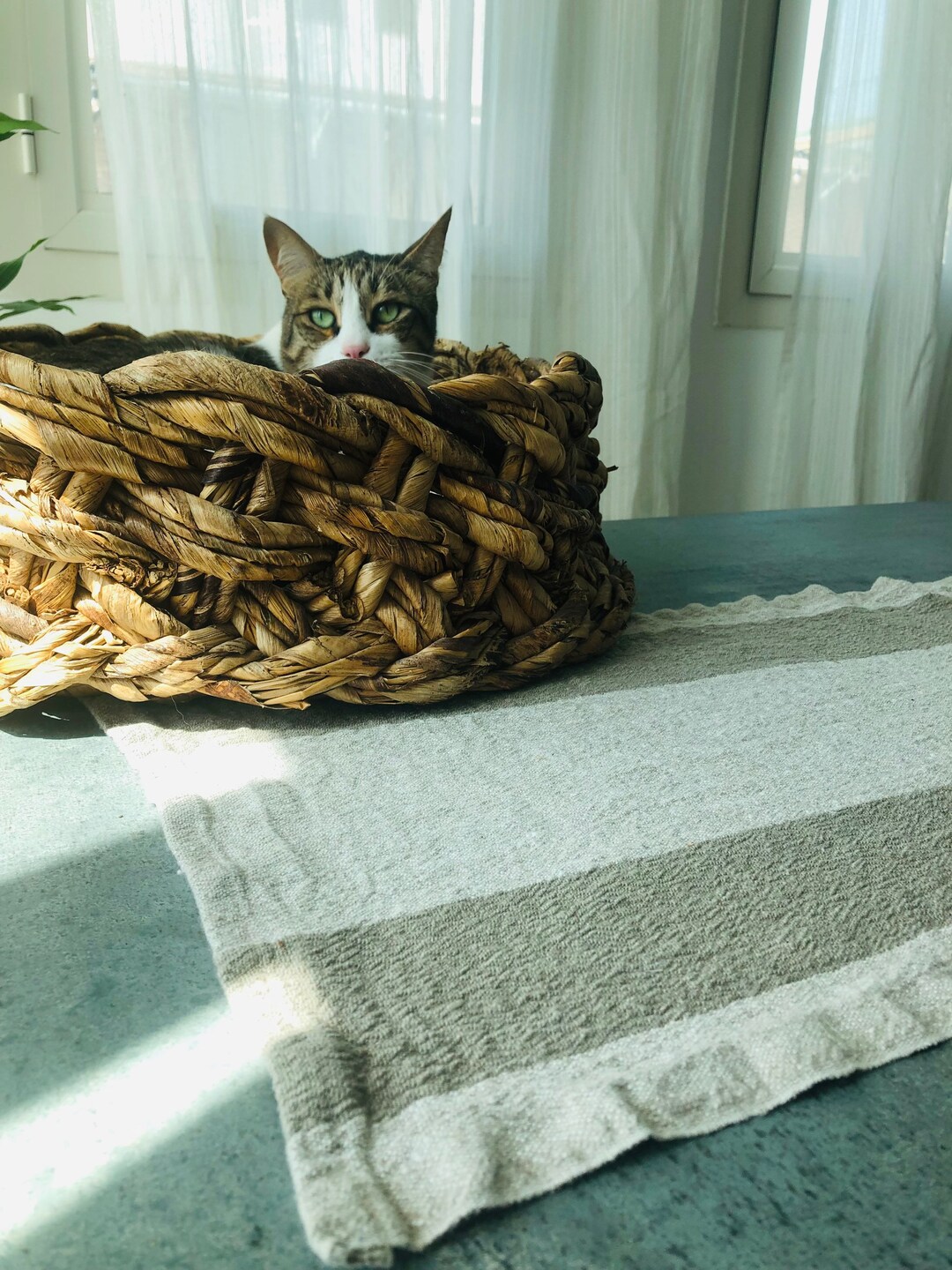 Stonewashed Eco Linen Table Runner. Natural Color. Size 16*87 Inch - Etsy