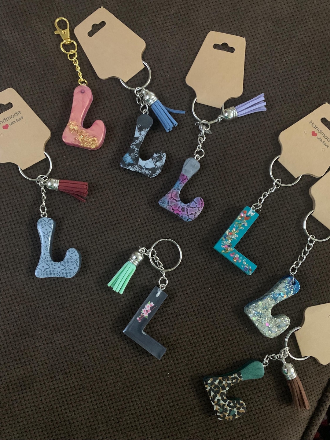 Letter L Keychain - Etsy