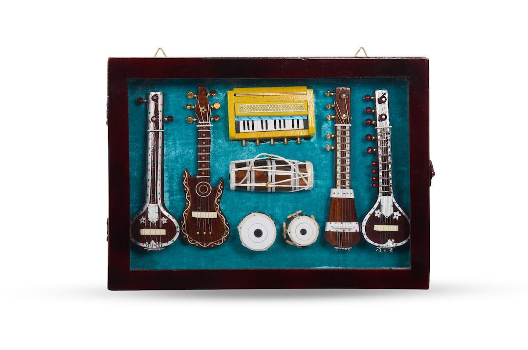 India Handicraft Miniature Musical Instrument, Wall Hanging, Home ...