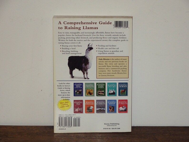 Storeys Guide to Raising Lamas - Gale Birutta - Book Storey Publishing 1997 - Etsy