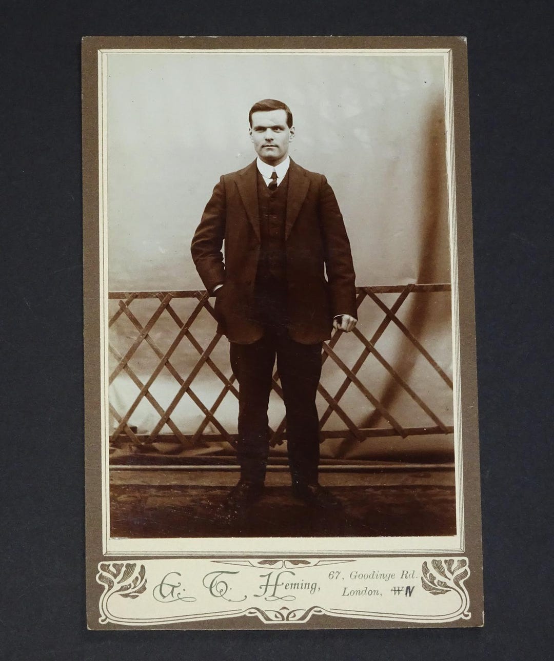 1900 Handsome Businessman in Suit Original Photograph / Antique Cabinet ...