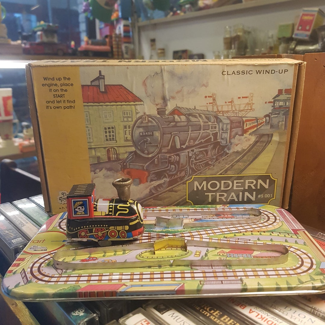 Modern Train Wind-up Tin Train - Etsy