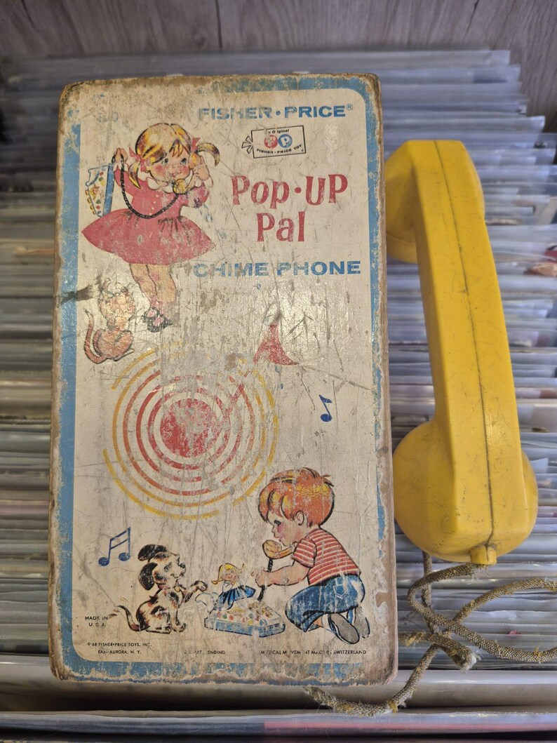 1968 Vintage Fisher Price Pop up Pal Chime Phone Telephone Toy - Etsy