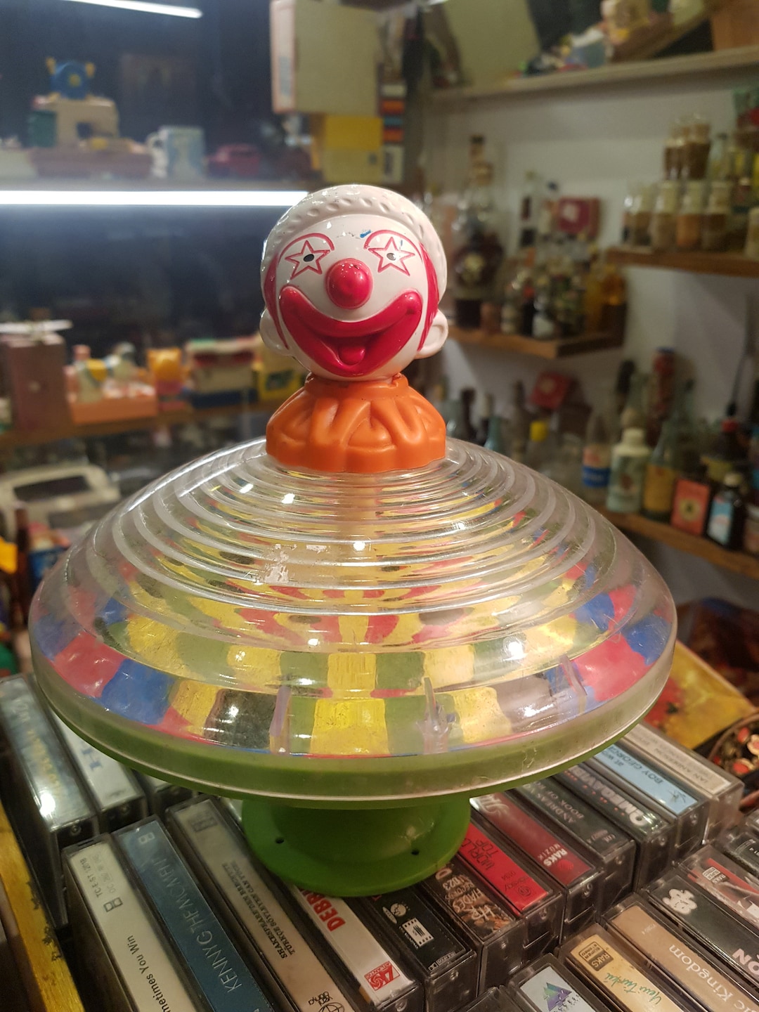 Vintage Clown Head Plunger Spinning Toy - Etsy