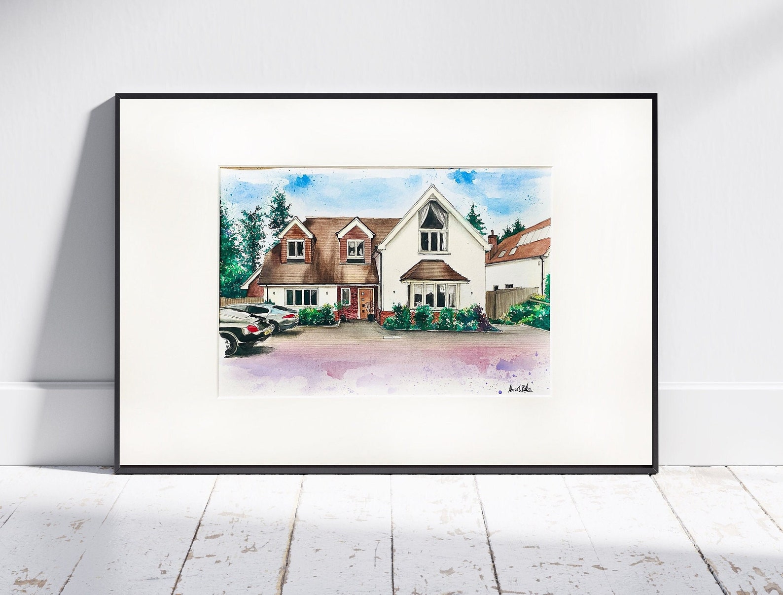 Custom Watercolour Hand-painted House From Photo Detailed ...