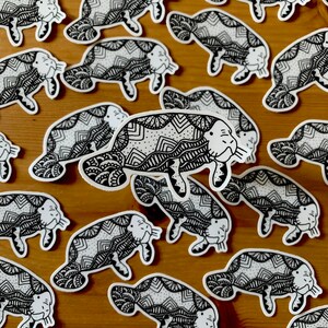 Manatee Sticker - Vinyl Decal, Vinyl Sticker - Car Decal, Laptop Decal ...