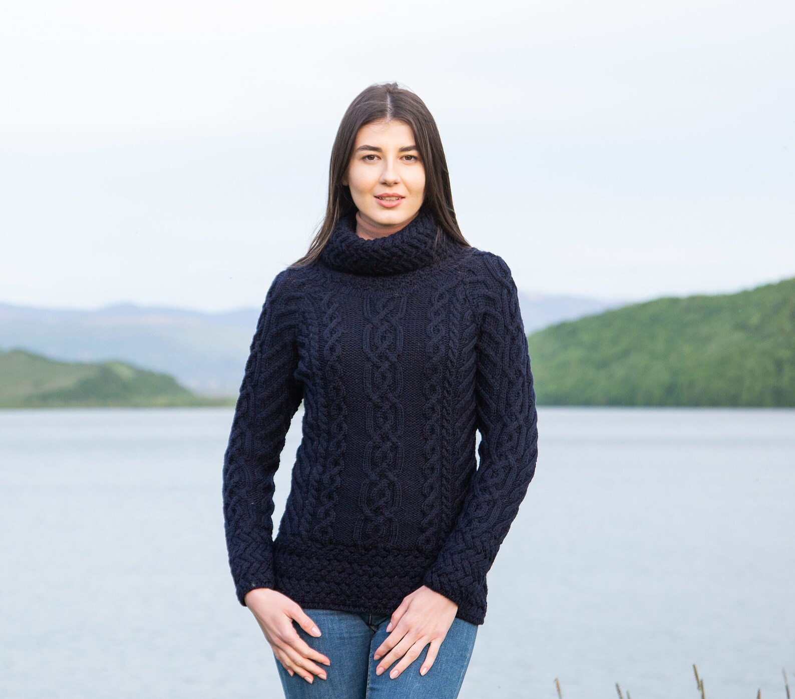 Saol Aran Irish Cable Knit Sweater Jumper 100% Merino Wool - Etsy