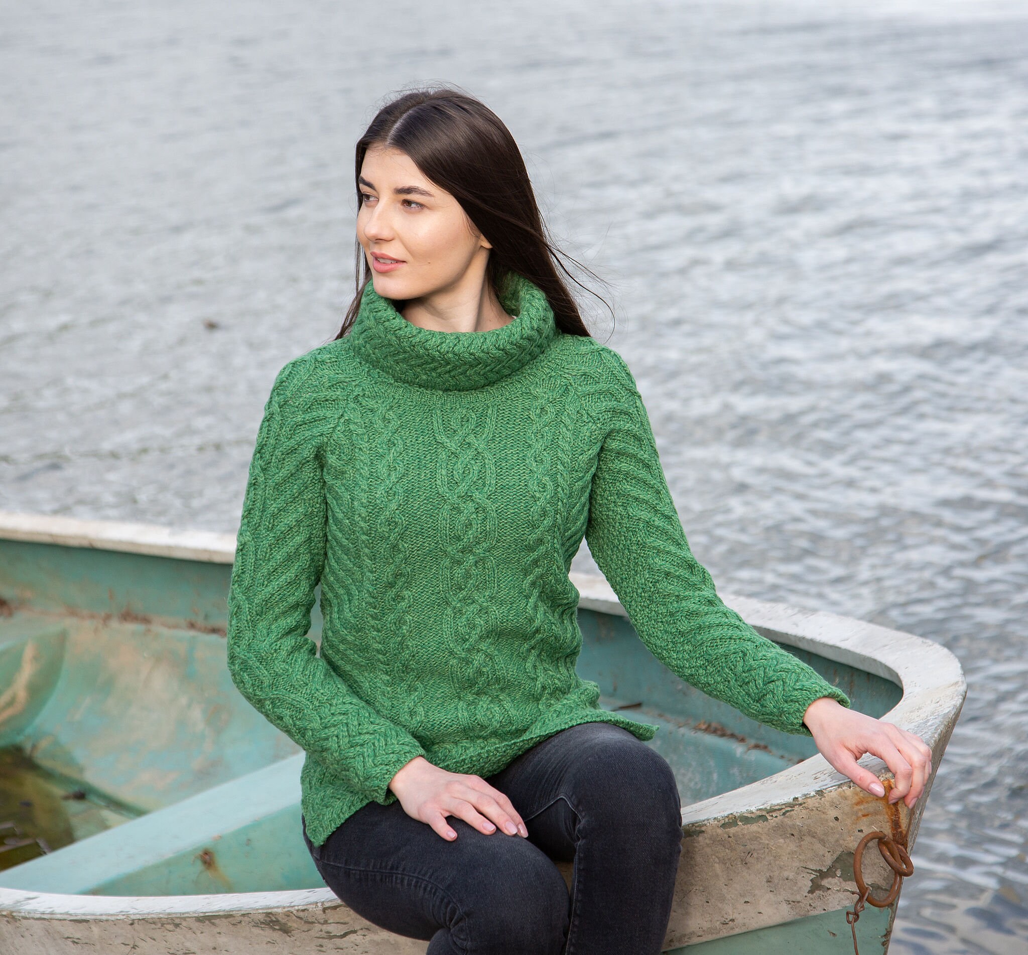 Saol Aran Irish Cable Knit Sweater Jumper 100% Merino Wool - Etsy