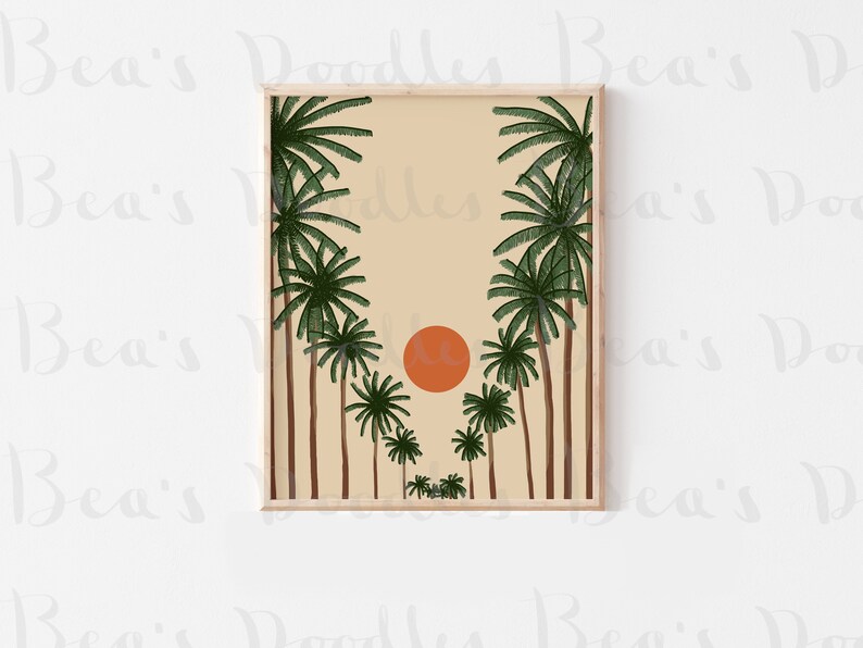 Boho Palm Trees Print, Boho Wall Decor, Boho Nursery Decor, Home Art ...