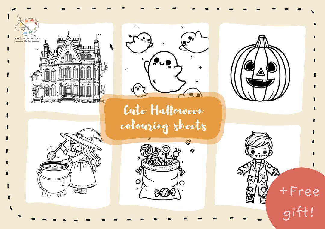 Cute Halloween Coloring Sheets Pack - Etsy