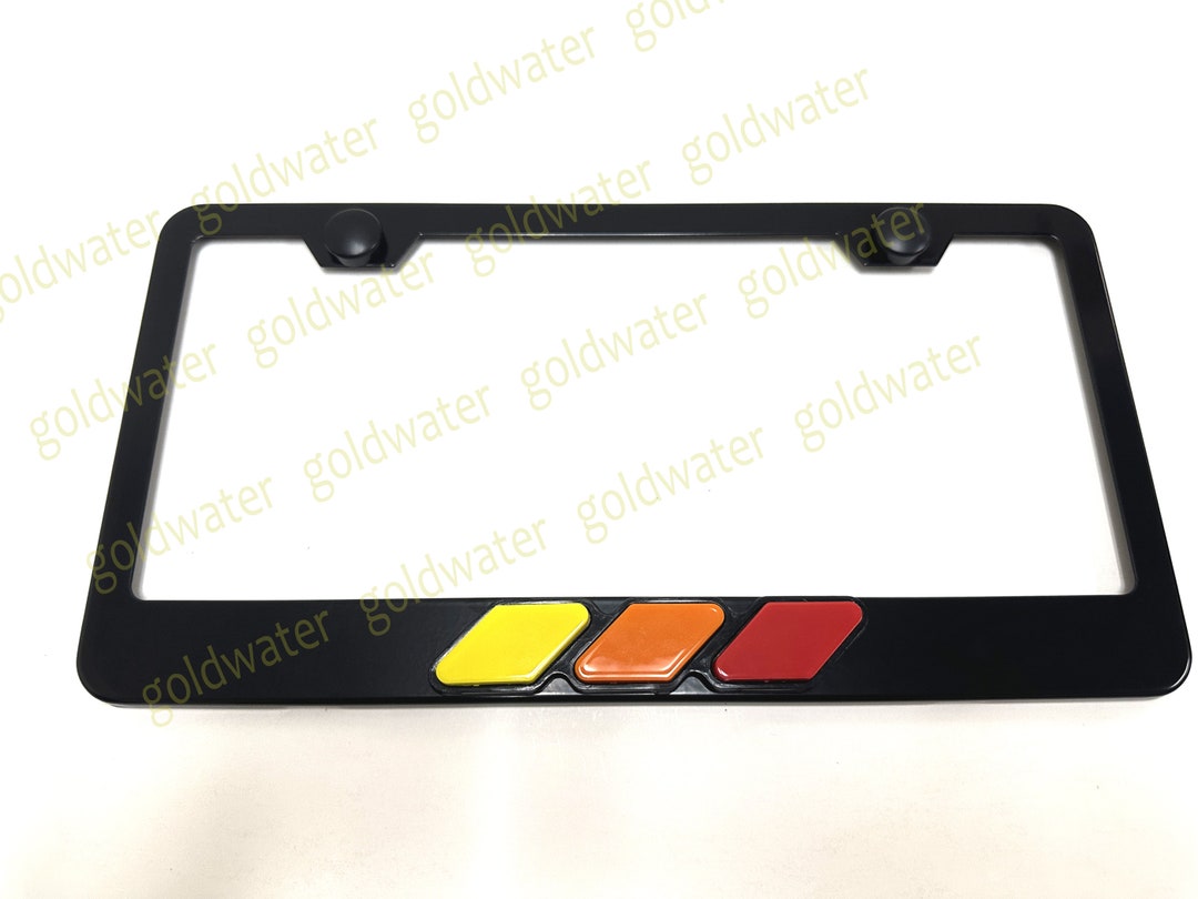 3D Tri-color Badge Emblem Black Powder Coated Metal Steel License Plate ...