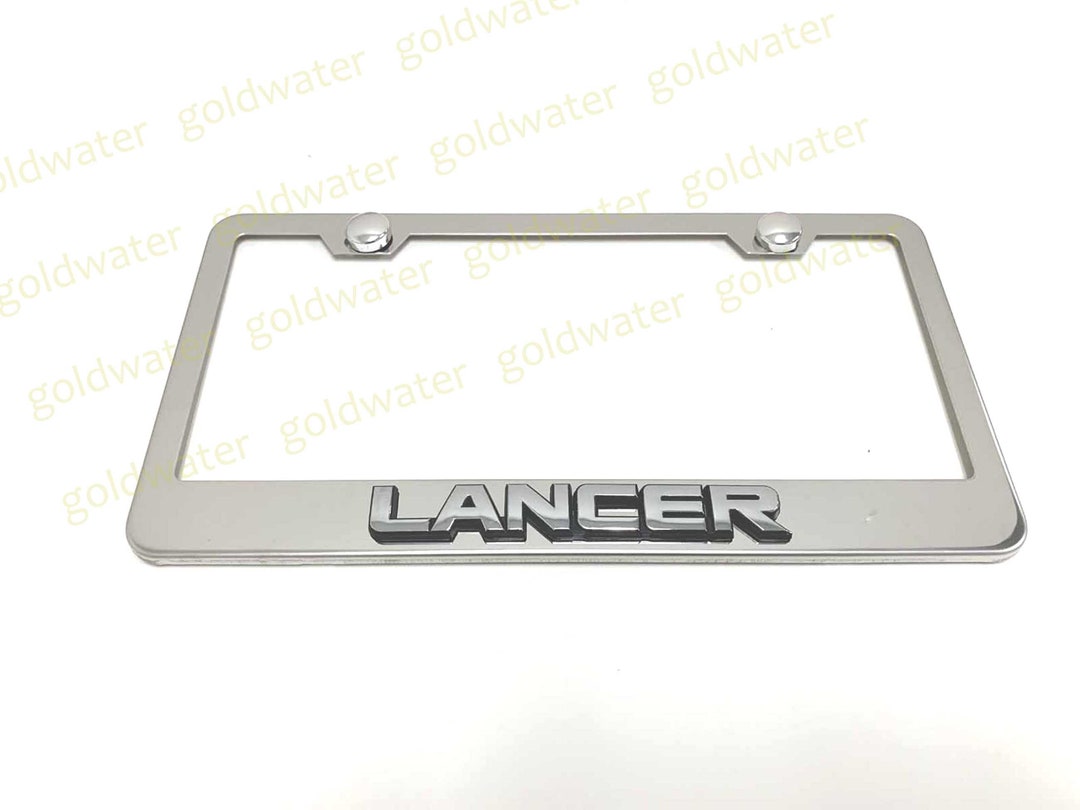 3D LANCER Badge Emblem Stainless Steel Chrome Metal License Plate Frame ...