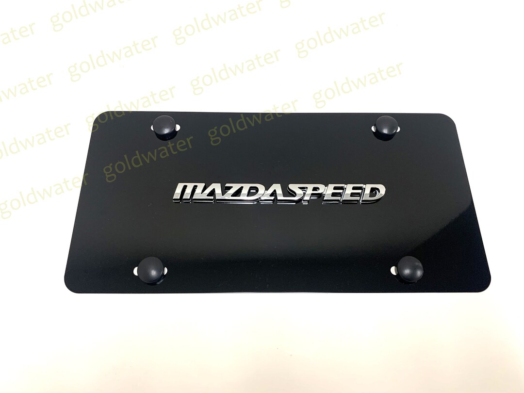 3D Mazdaspeed Emblem Badge Black Aluminum Metal Vanity Front License ...