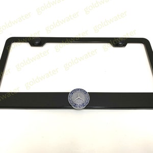 3D Mercedes Benz Logo Emblem Black Powder Coated Metal Steel License ...