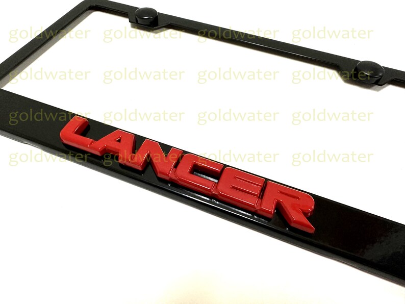 3D (red) Lancer Emblem Badge Black Powder Coated Metal Steel License ...
