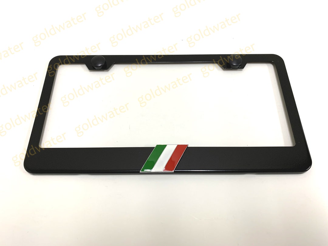 3D Italian Flag Emblem Badge Black Powder Coated Metal Steel License ...