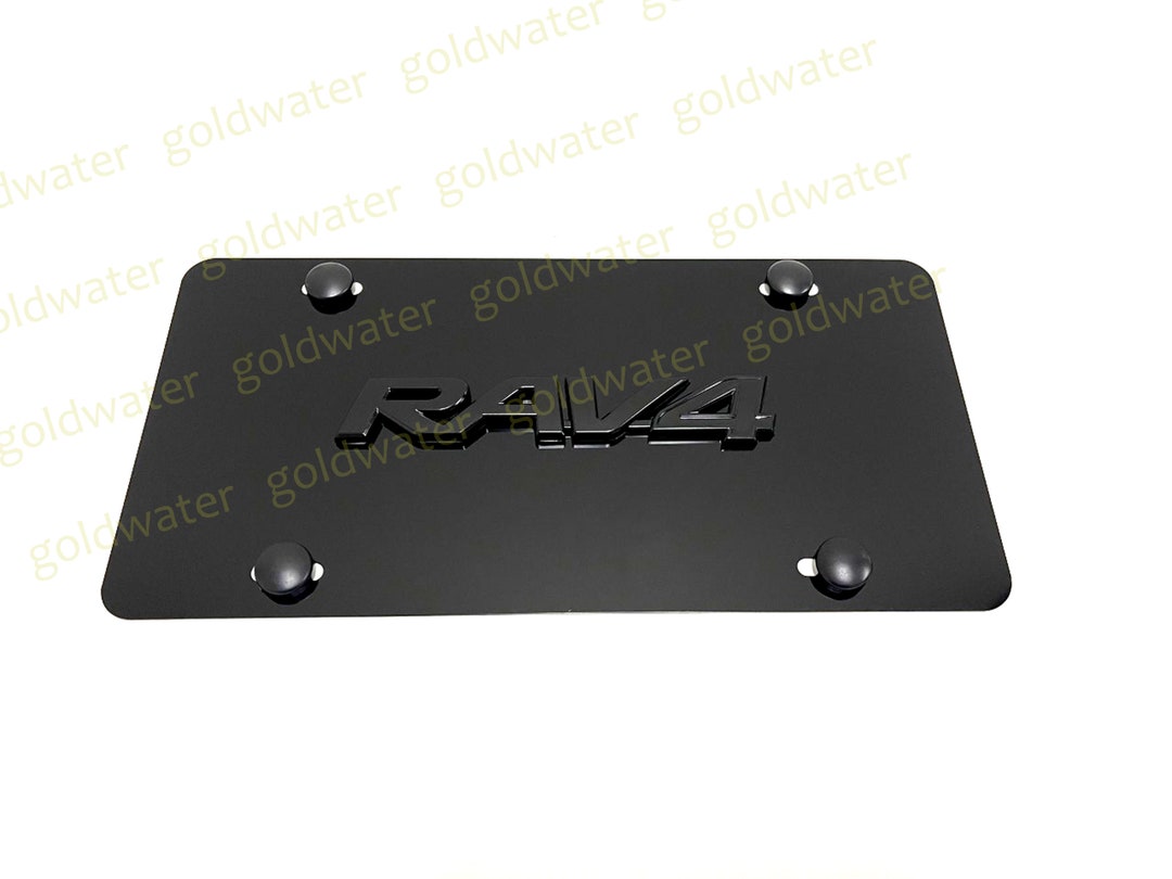 3D (black) RAV4 Emblem Badge Black Aluminum Metal Vanity Front License ...