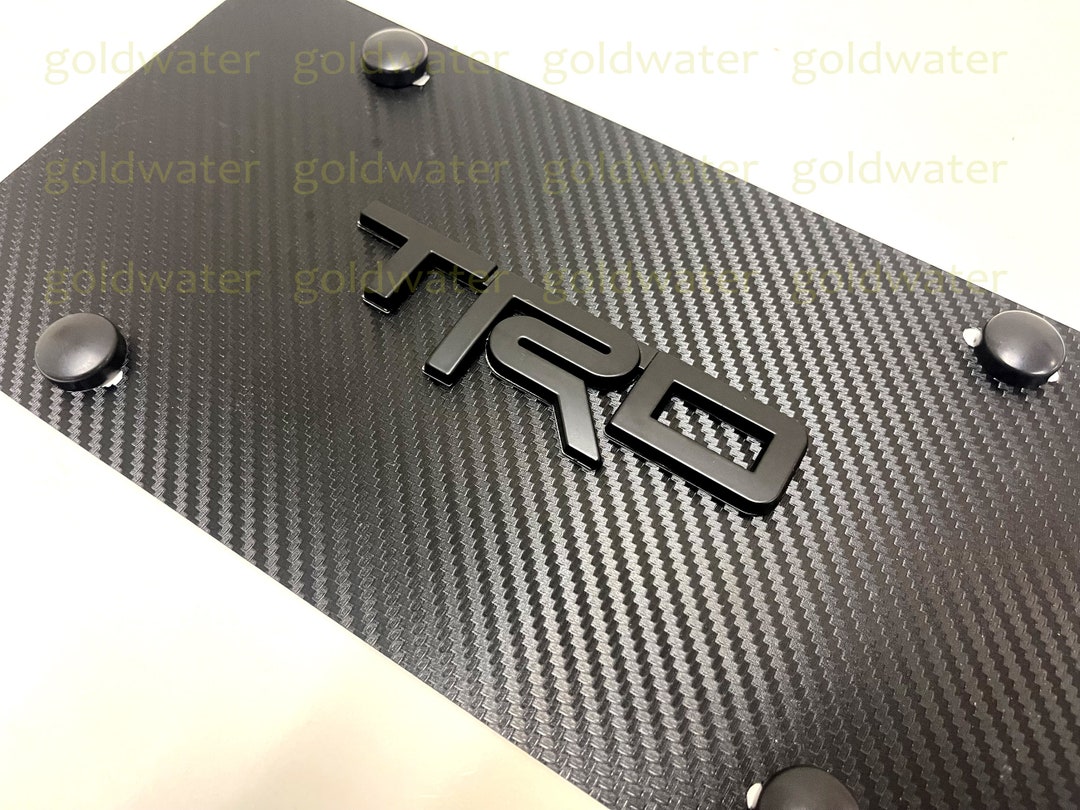 3D Black TRD Emblem Badge Carbon Fiber Style Aluminum Vanity Front ...