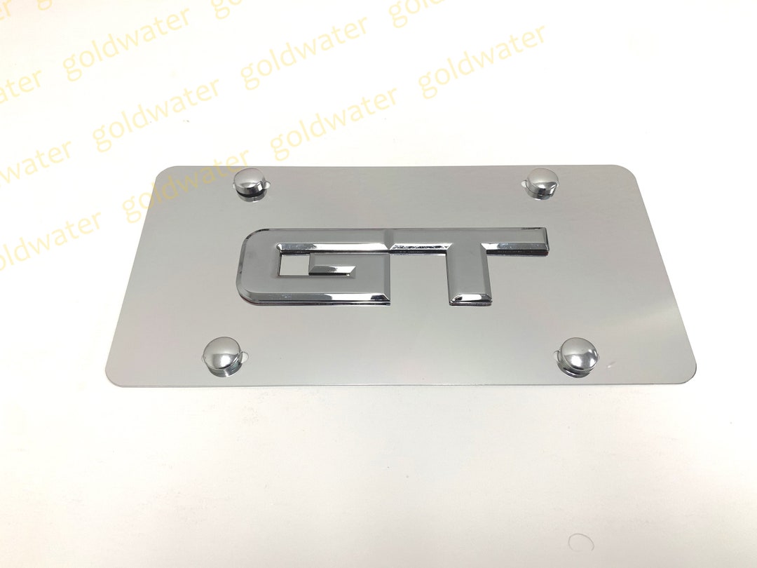 3D GT for Mustang Emblem Badge Silver Aluminum Chrome Mirrored Metal ...