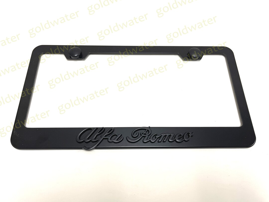 3D (black) ALFA ROMEO Emblem Black Powder Coated Metal Steel License ...