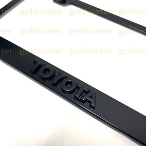 3D (black) Toyota Emblem Badge Black Powder Coated Metal Steel License ...