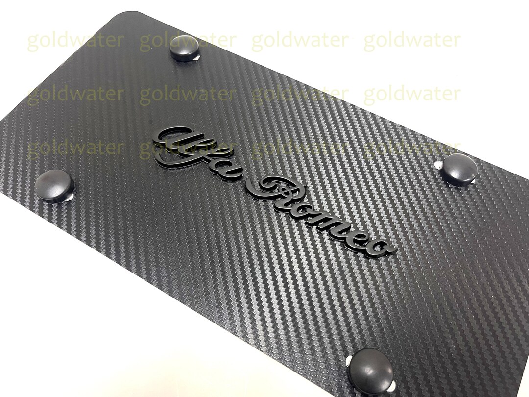 3D Black Alfa Romeo Emblem Badge Carbon Fiber Style Aluminum Vanity ...
