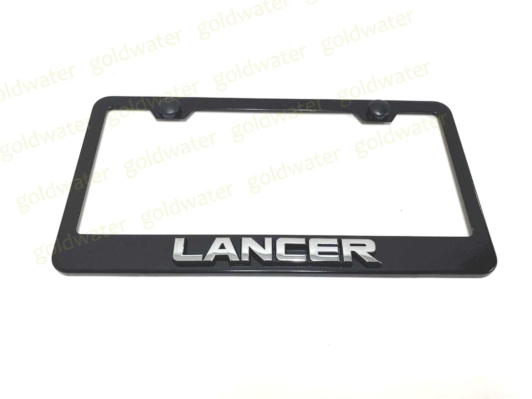 3D LANCER Emblem Black Powder Coated Metal Steel License Plate Frame ...