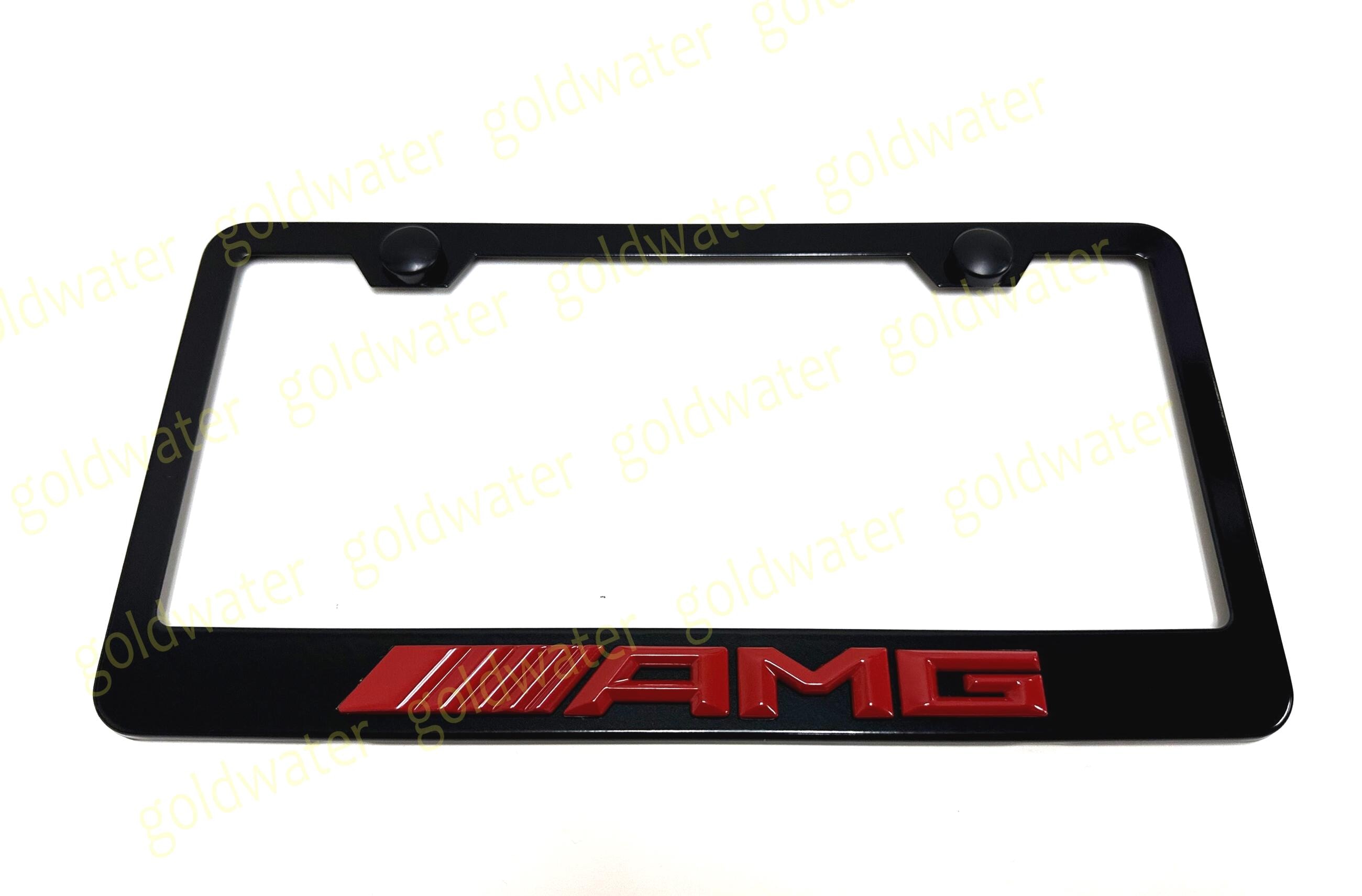 3D Red ////AMG Emblem Badge Black Powder Coated Metal Steel License ...