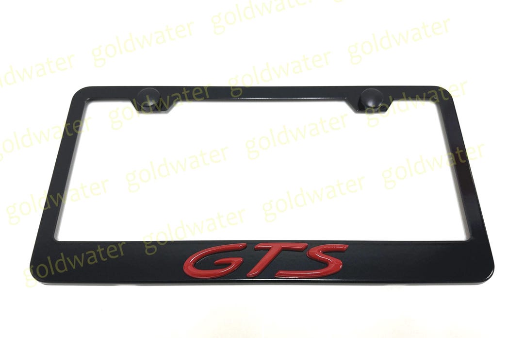 3D (red) GTS Emblem Badge Black Powder Coated Metal Steel License Plate ...