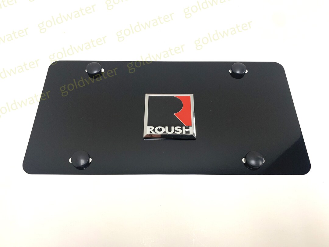 3D ROUSH Emblem Badge Black Aluminum Metal Vanity Front License Plate ...