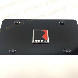 3D ROUSH Emblem Badge Black Aluminum Metal Vanity Front License Plate ...