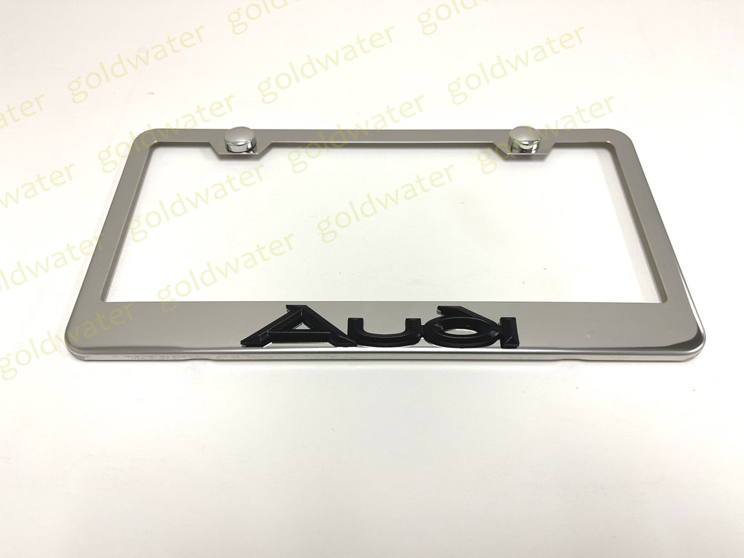 3D (black) Audi Emblem Badge Stainless Steel Chrome Metal License Plate ...