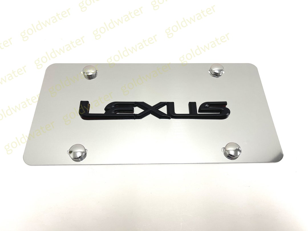 3D (black) Lexus Emblem Badge Silver Aluminum Chrome Mirrored Metal ...