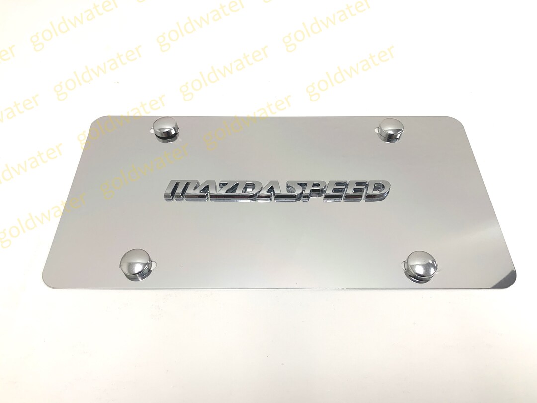 3D Mazdaspeed Emblem Badge Silver Aluminum Chrome Mirrored Metal Vanity ...