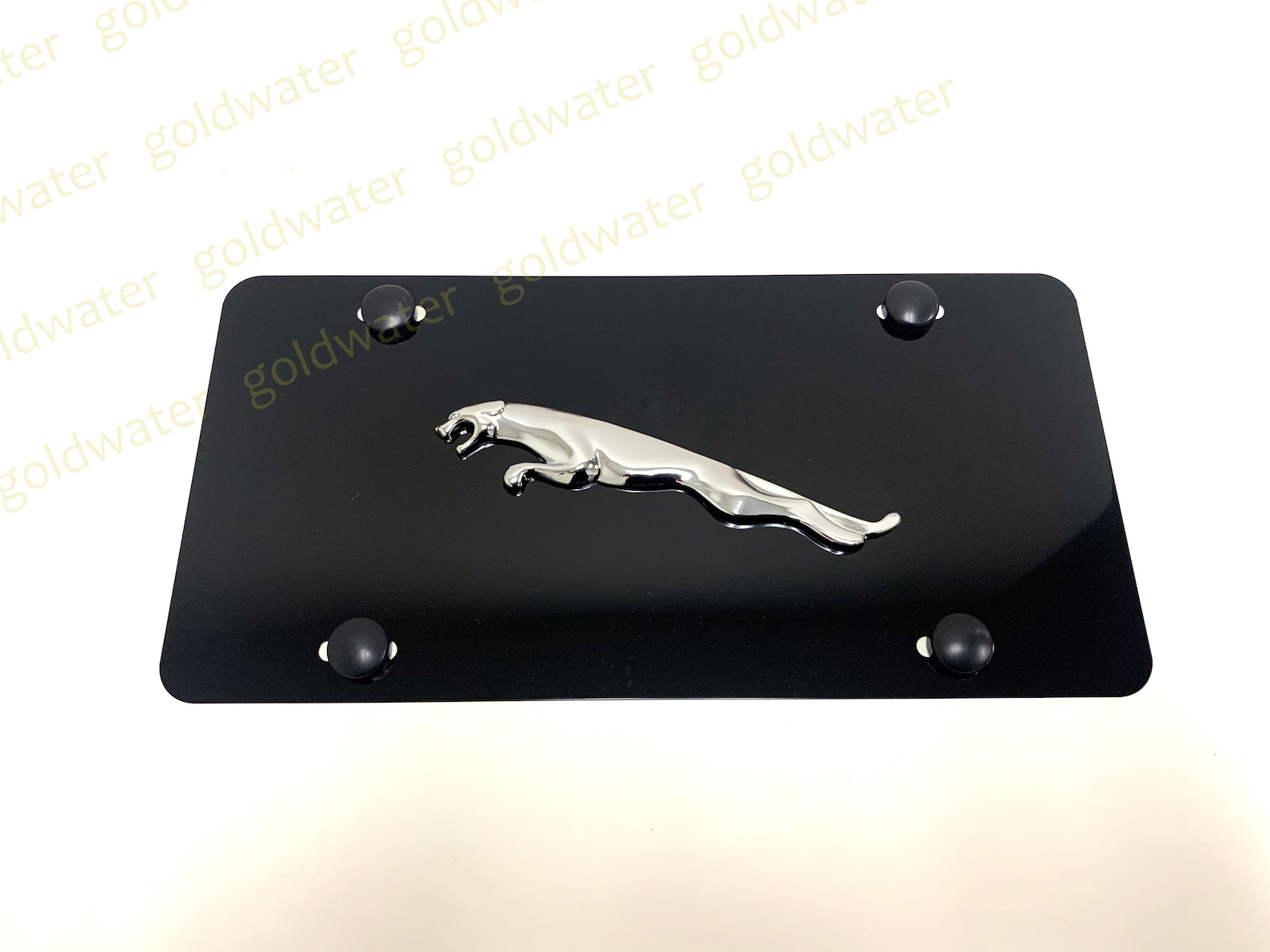 3D Jaguar Leaper Logo Emblem Badge Black Aluminum Metal Vanity Front ...