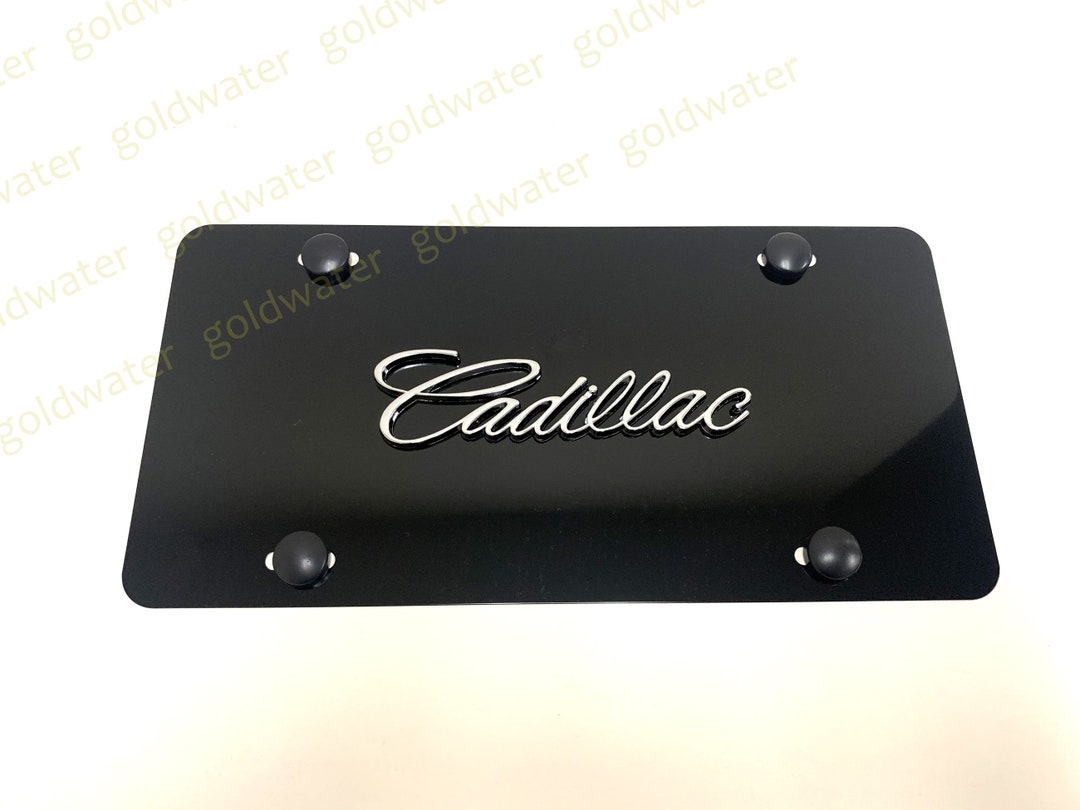 3D Cadillac Script Emblem Badge Black Aluminum Metal Vanity Front ...