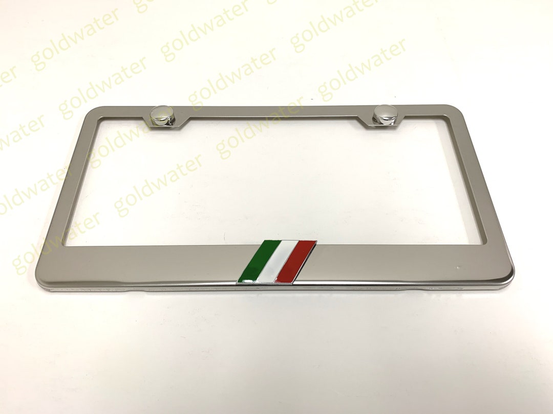3D Italian Flag Badge Emblem Stainless Steel Chrome Metal License Plate ...