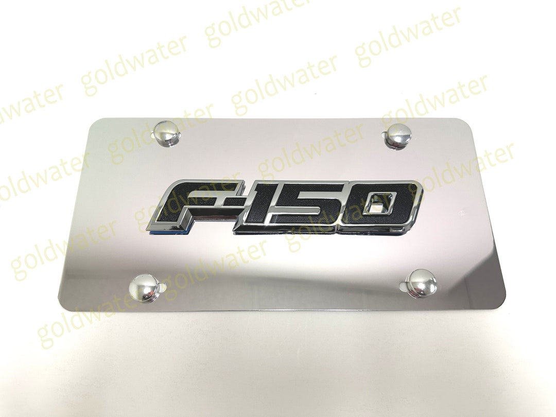 3D F150 Emblem Badge Silver Aluminum Chrome Mirrored Metal Vanity Front ...