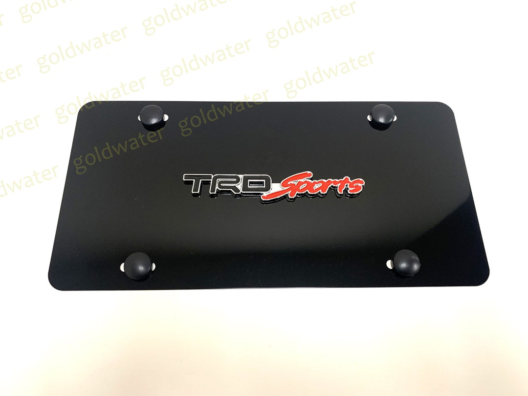 3D TRD Sport Emblem Badge Black Aluminum Metal Vanity Front License ...