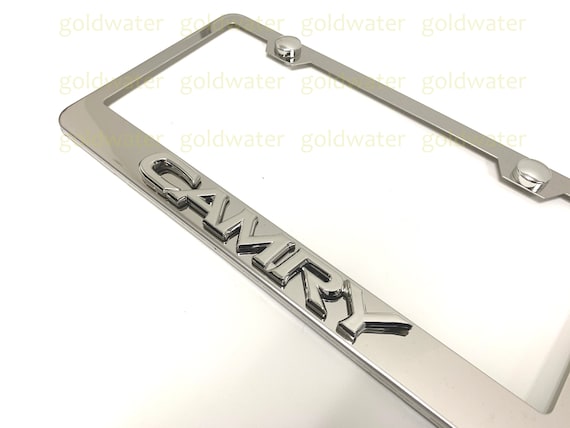 3D CAMRY Badge Emblem Stainless Steel Chrome Metal License Plate Frame Holder 001