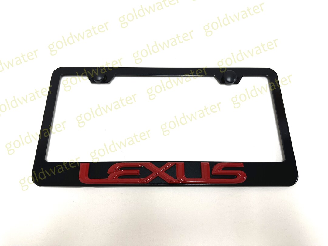 3D (red) Lexus Emblem Badge Black Powder Coated Metal Steel License ...