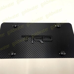 3D Black TRD Emblem Badge Carbon Fiber Style Aluminum Vanity Front ...