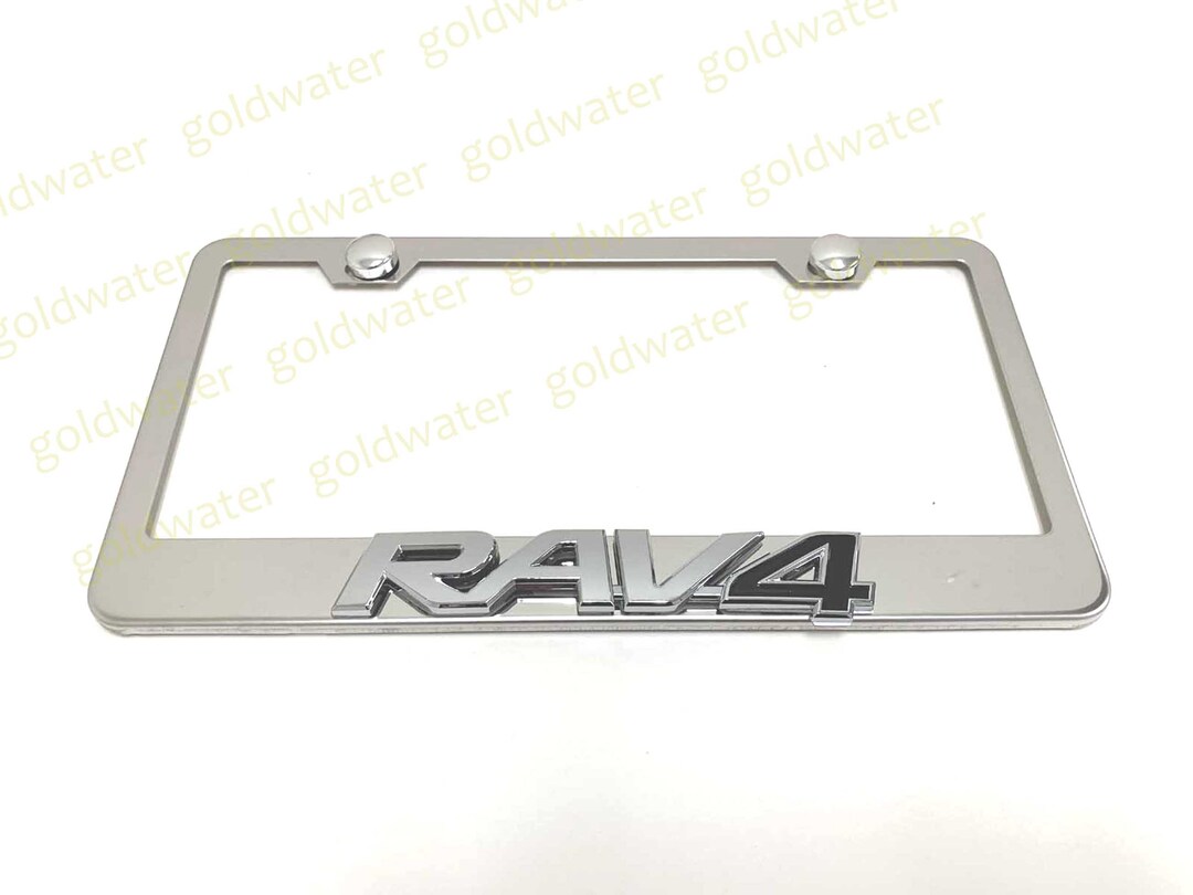 3D RAV4 Badge Emblem Stainless Steel Chrome Metal License Plate Frame ...