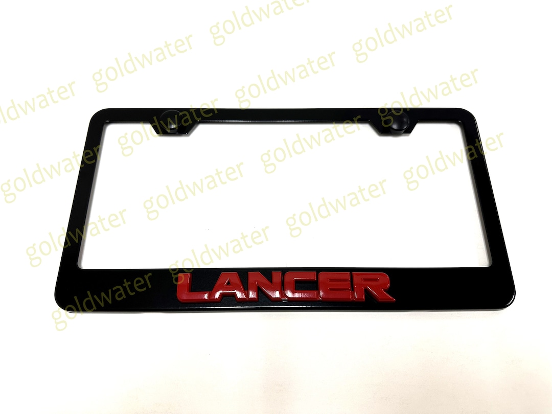 3D (red) Lancer Emblem Badge Black Powder Coated Metal Steel License ...