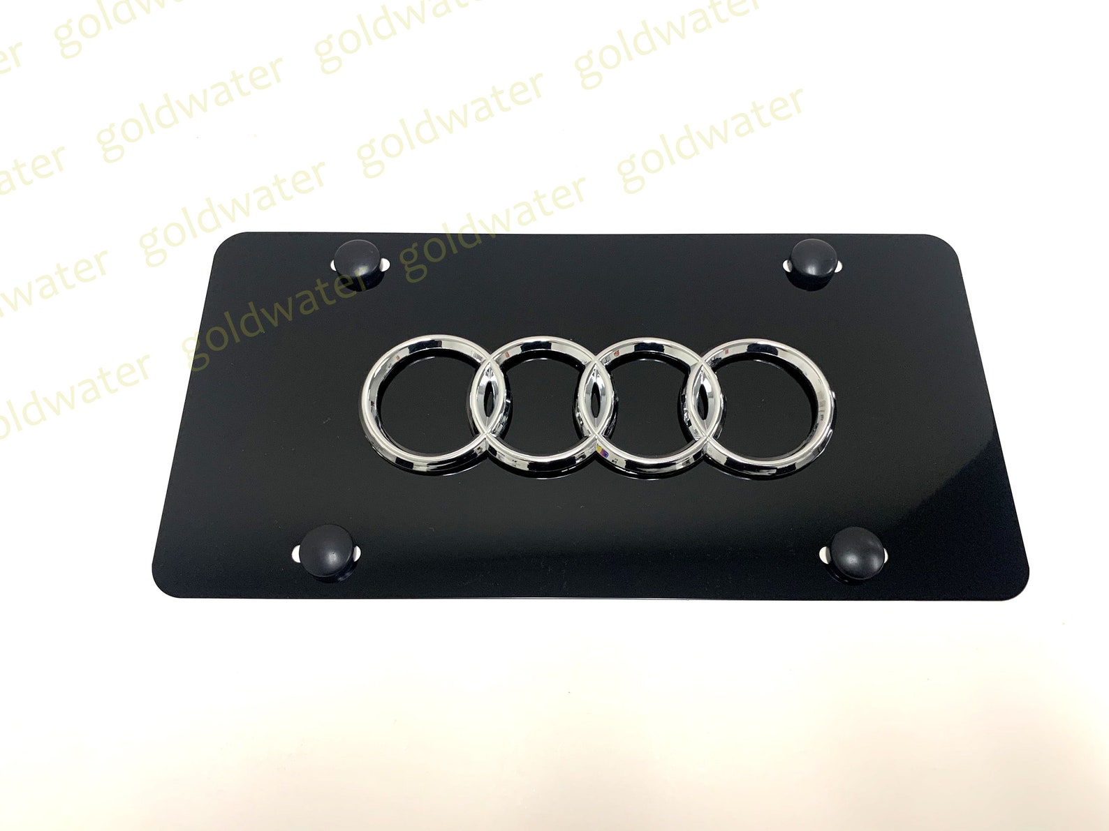 3D Audi 4 RING LOGO Emblem Badge Black Aluminum Metal Vanity - Etsy