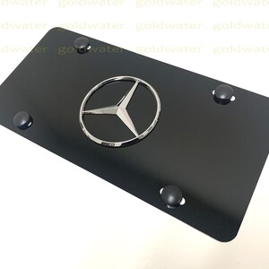 3D Mercedesbenz STAR LOGO Emblem Badge Black Aluminum Metal Vanity ...