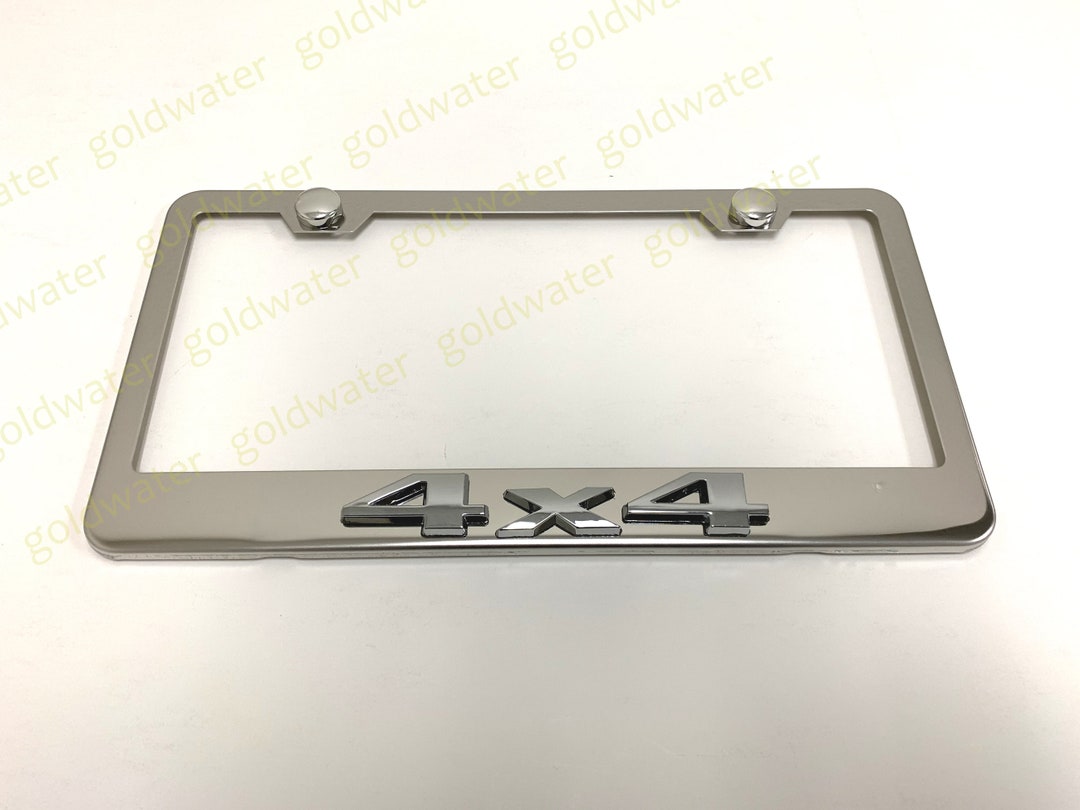 3D 4X4 4by4 Emblem Stainless Steel Chrome Metal License Plate Frame ...
