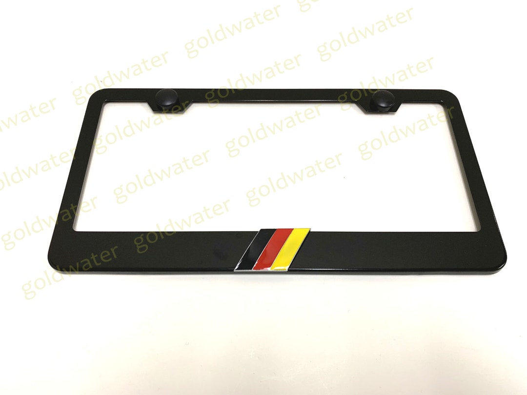 3D German Flag Badge Emblem Black Powder Coated Metal Steel License ...