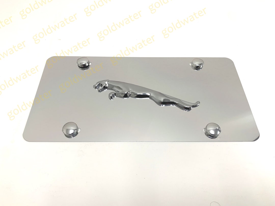 3D Jaguar Leaper Logo Emblem Badge Silver Aluminum Chrome Mirrored ...